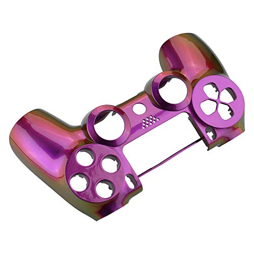 eXtremeRate Chameleon Purple Yellow Glossy Replacement Front Housing Shell Cover Compatible with ps4 Slim Pro Controller CUH-ZCT2 JDM-040/050/055 - Controller NOT Included