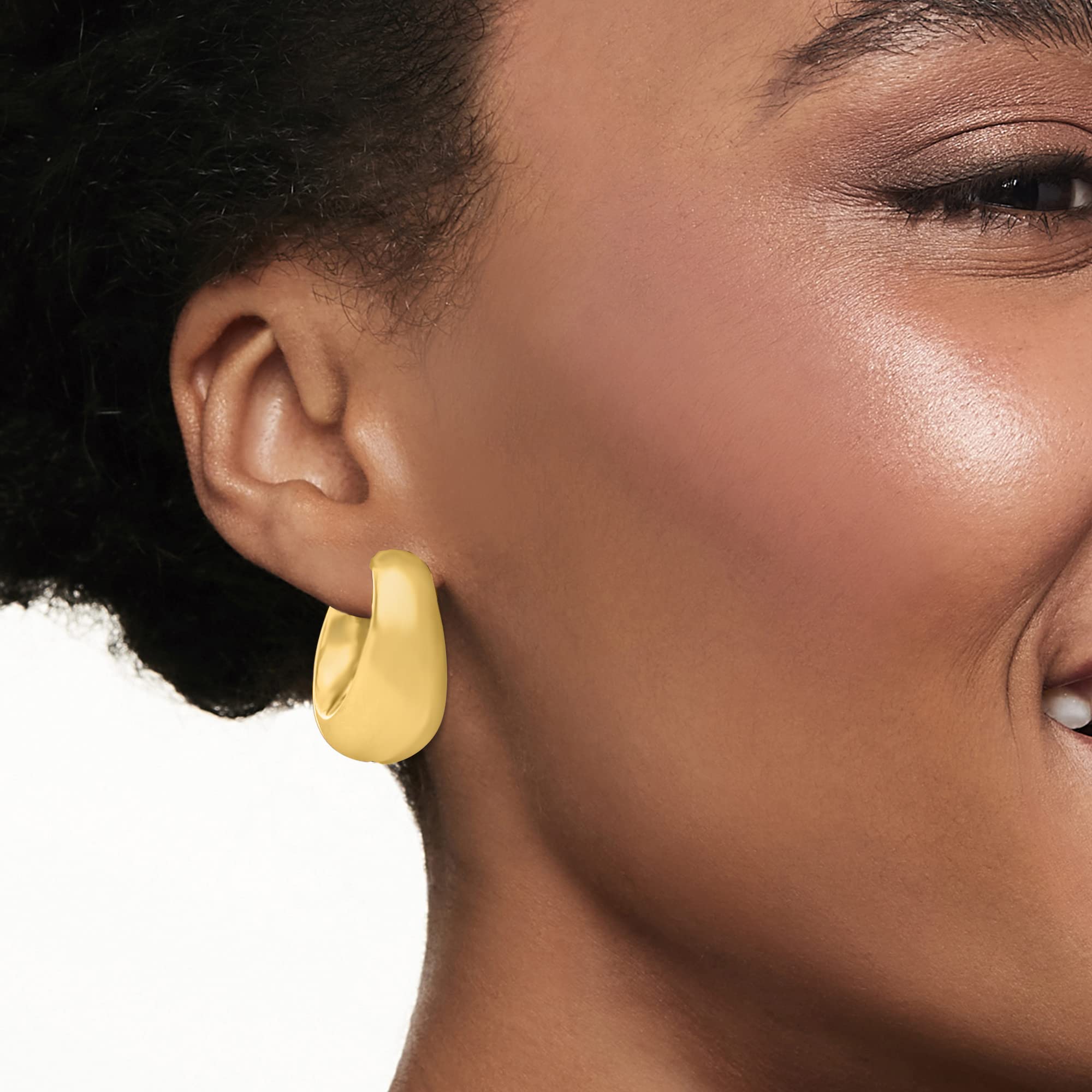 Ross-Simons Italian 18kt Gold Over Sterling Hoop Earrings