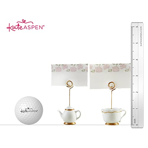 Kate Aspen, Place Card Holders, Tea Time Whimsy, Teapot and Teacup, Place Cards Included, Set of 6,Pink