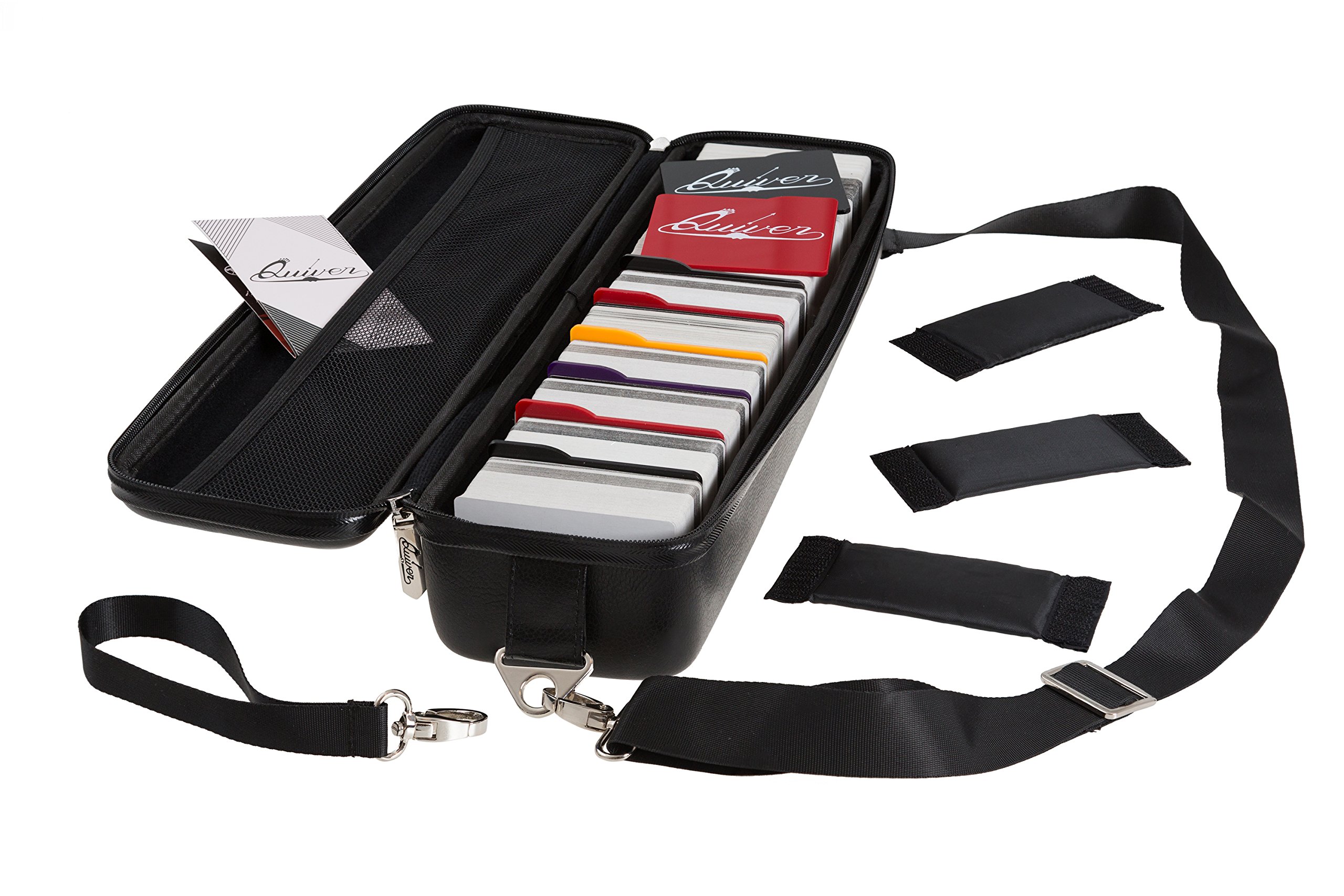 Quiver Time Card Case Dividers & Separators (7-Piece Set) Game Organizers - Ideal for Tabletop Gaming, Trading, Figures, Dice, Accessories - Use with Card Storage Boxes (Red & Black, Accessories)