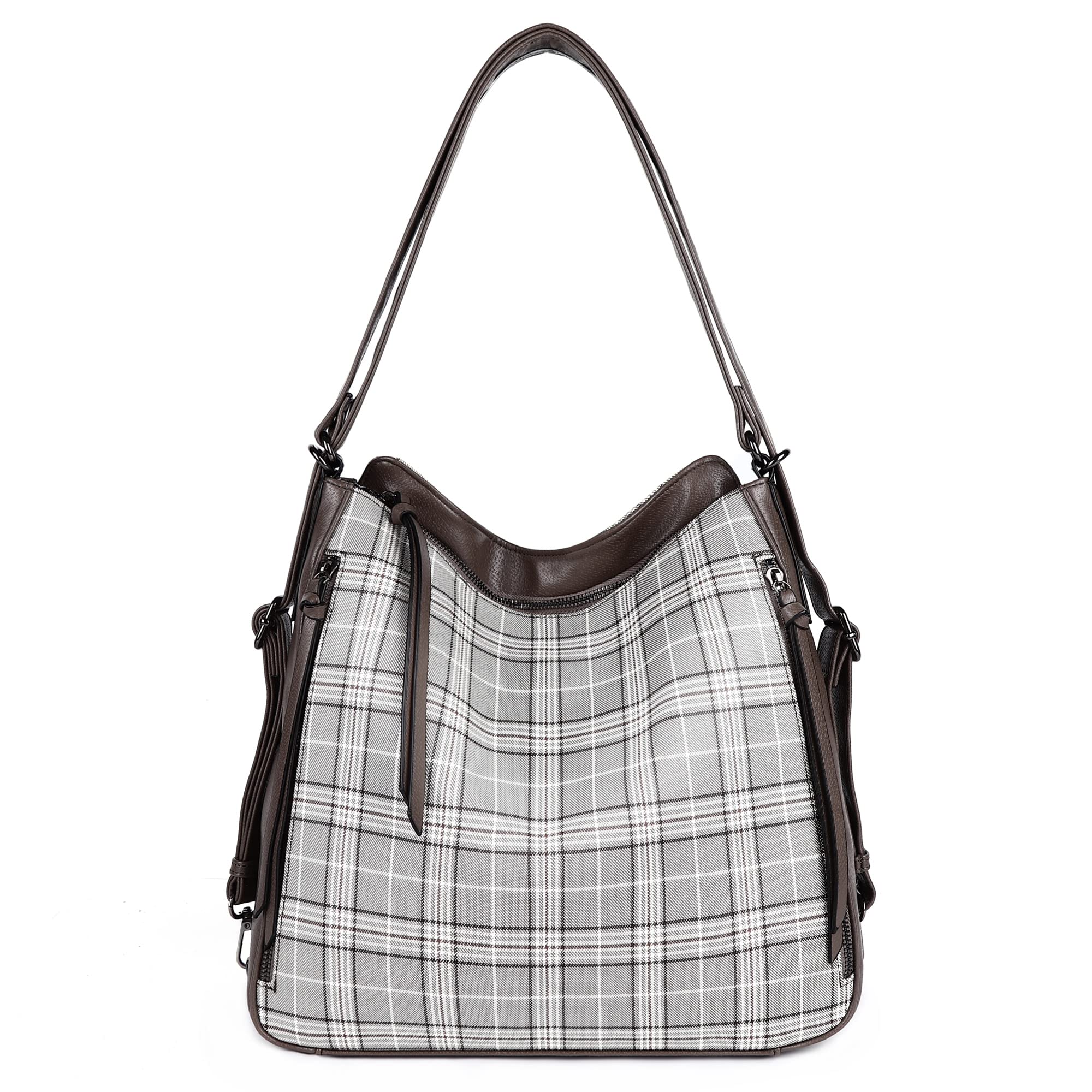 Convertible Backpack Purse For Women Handbag Hobo Tote Satchel Shoulder Bag - Smooth Dark Purple