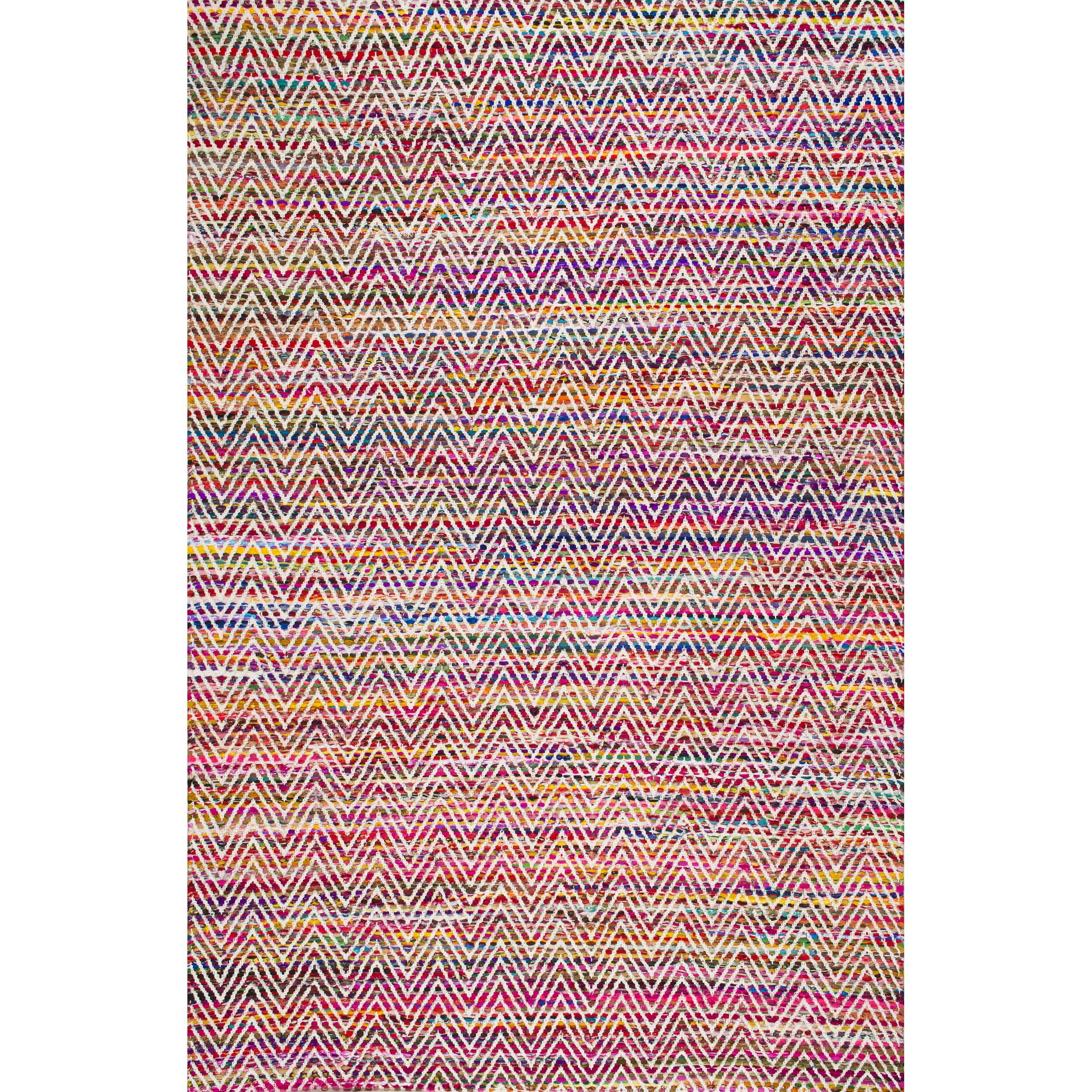 nuLOOM Rochell Handwoven Chevron Area Rug, 5 x 8 ft, Magenta