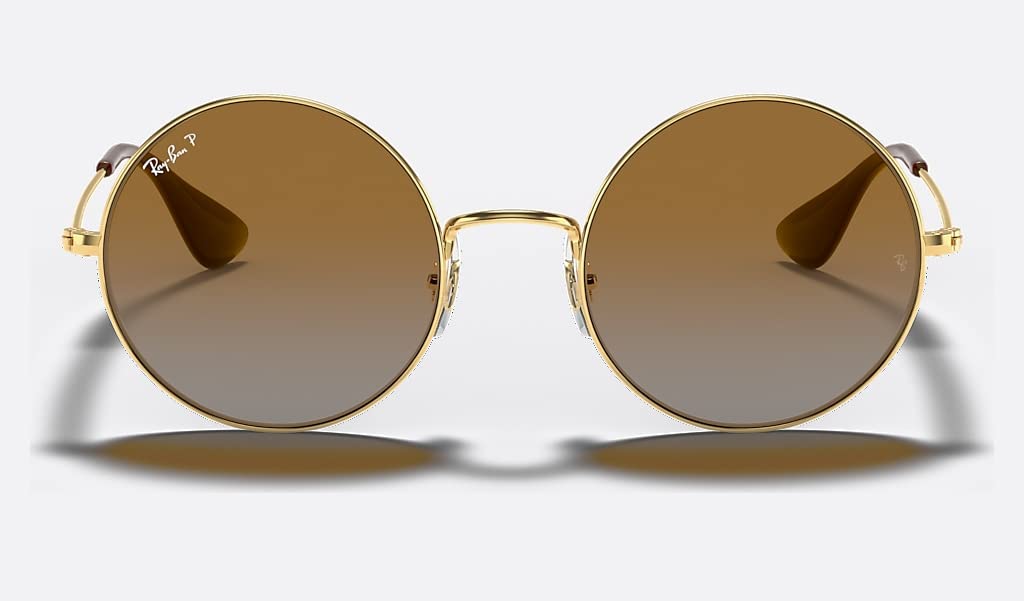 Ray-Ban RB3592 JA-JO 001/I9 55MM Gold/Plastic Lens Blue Gradient Round Sunglasses For Women + BUNDLE with Designer iWear Eyewear Kit