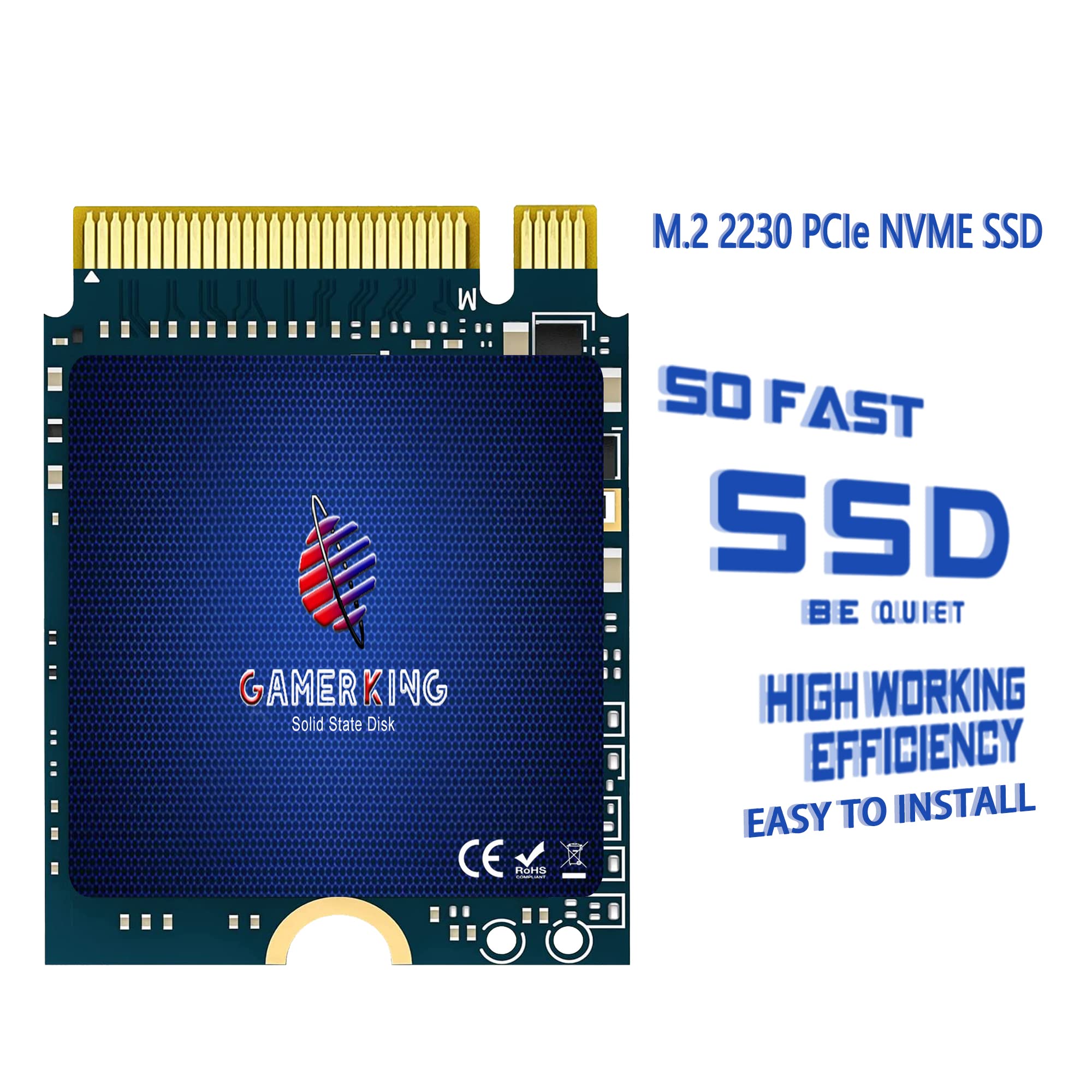 GAMERKING 256GB M.2 2230 SSD NVMe PCIe Gen 3.0X4 Internal Solid State Drive Compatible with Steam Deck/Microsoft Surface pro 8/pro 7+/pro X/laptop3/laptop4(M.2 2230 PCIe 256GB)