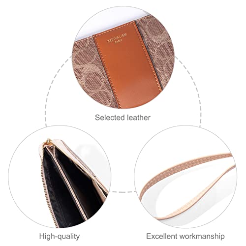 EXTREE Women's Small Wallet Fashion Layered Slim RFID Blocking Wallet With Mini Zipper Coin Pocket
