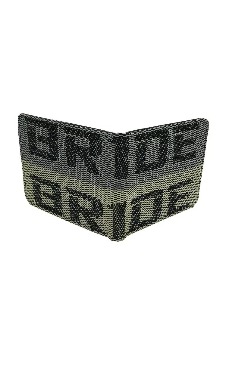 Racing wallet with bride fabric leather Grey Brown_AB