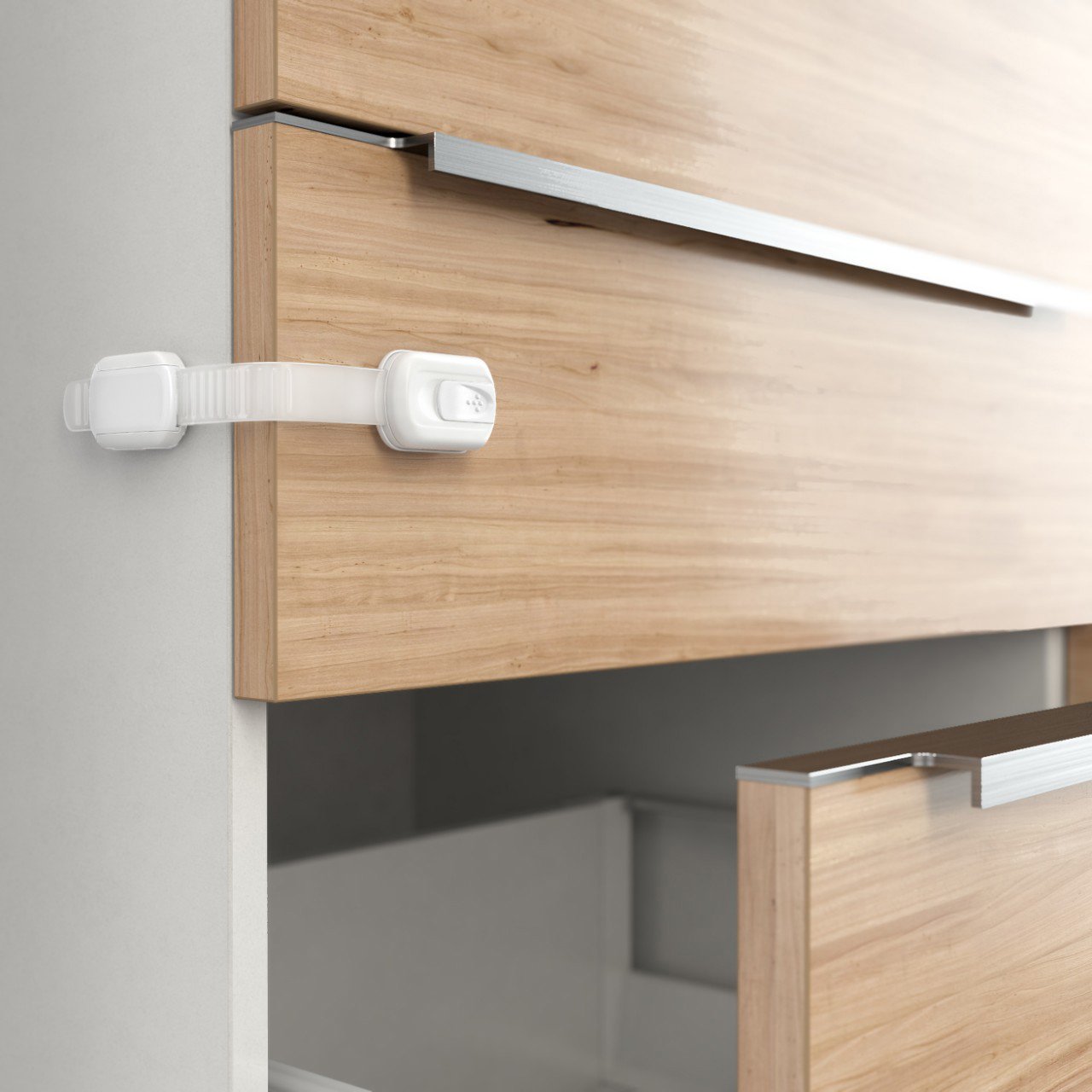Child Safety Cabinet Locks (8 Pack) | by THUNDER SCOUT | Safely Lock Your Cabinets, Drawers, Toilet and Fridge | No Drilling Needed |