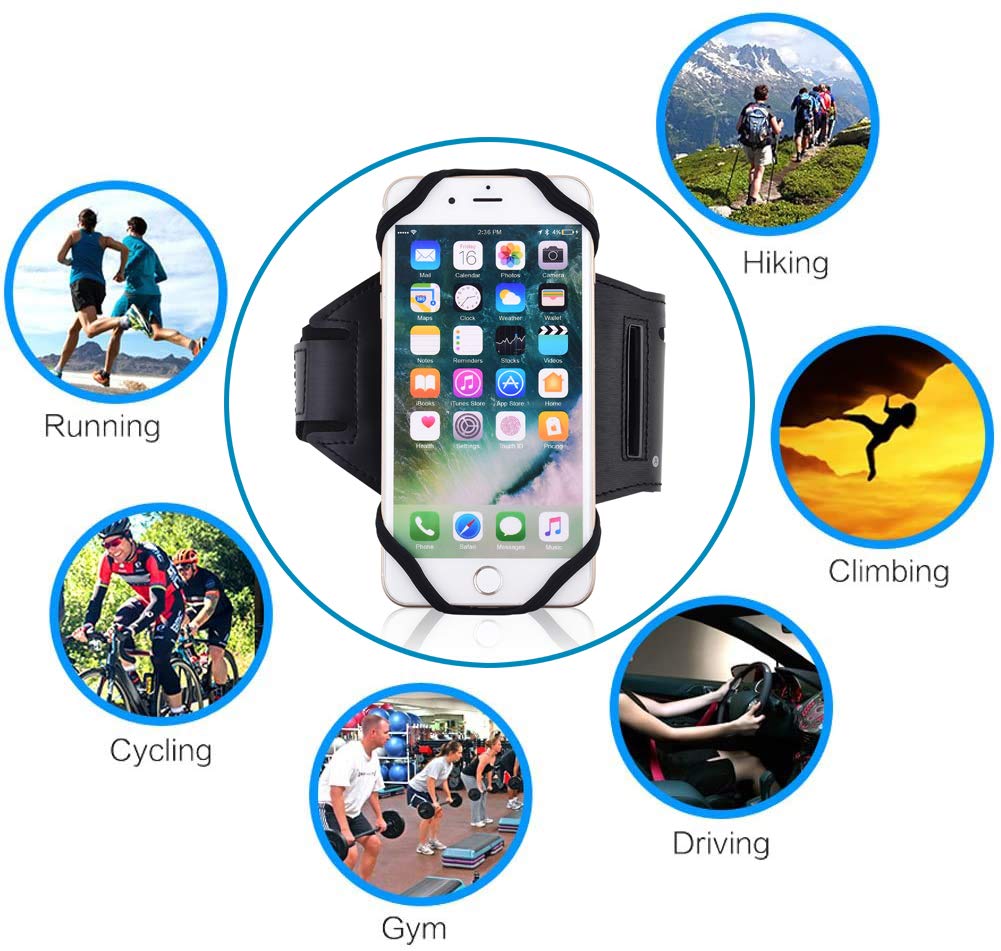 Chuangxinfull Sport Universal Running Armband (iPhone X/8/7/6/11 Pro Max/XS/XR/XS MAX/SE, Samsung Galaxy Note 20 Ultra/Note 10+/Note 9/S20 Ultra/S20 Plus/S10 Plus/s9 Plus and All Smartphone