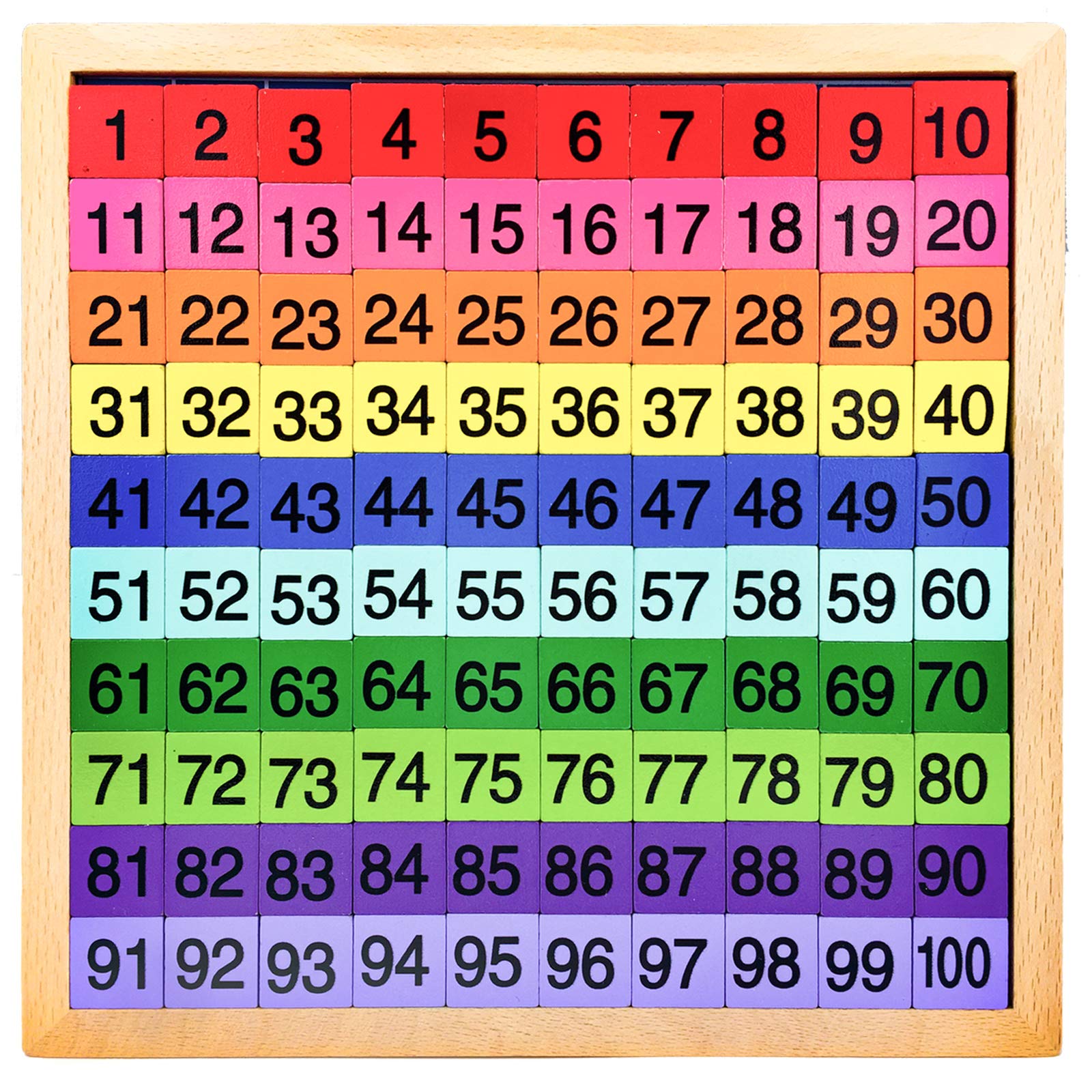 Wooden Hundred Board Toy,100 Digital Board Montessori Math Toy with Storage Bag,Multi-Color Hundred Counting Toys,1-100 Consecutive Numbers Game,Educational&Learning Digital Toy Gift for Kids,Boy,Girl