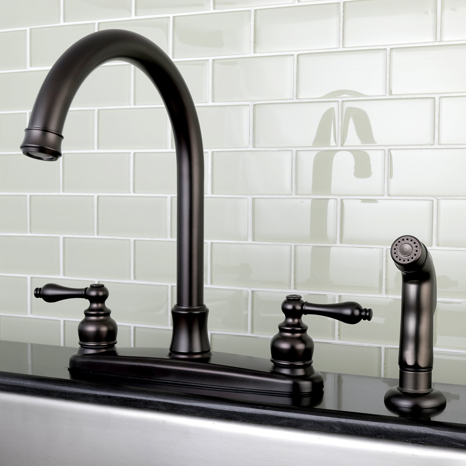 Kingston Brass FB7795ALSP Victorian 8-inch Centerset Kitchen Faucet, Oil Rubbed Bronze