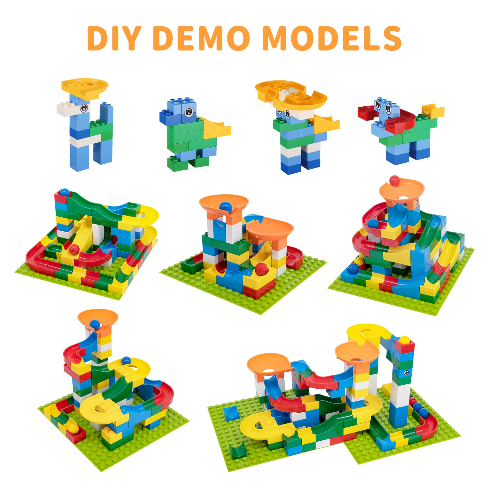 Marble Run,176 Pcs Marble Runs for Kids 4-8, Marble Run Race Track,STEM Learning Toys, Marble Run Building Blocks Classic Marble Track for Boys Girls Toddler Age 3,4,5,6,7,8+