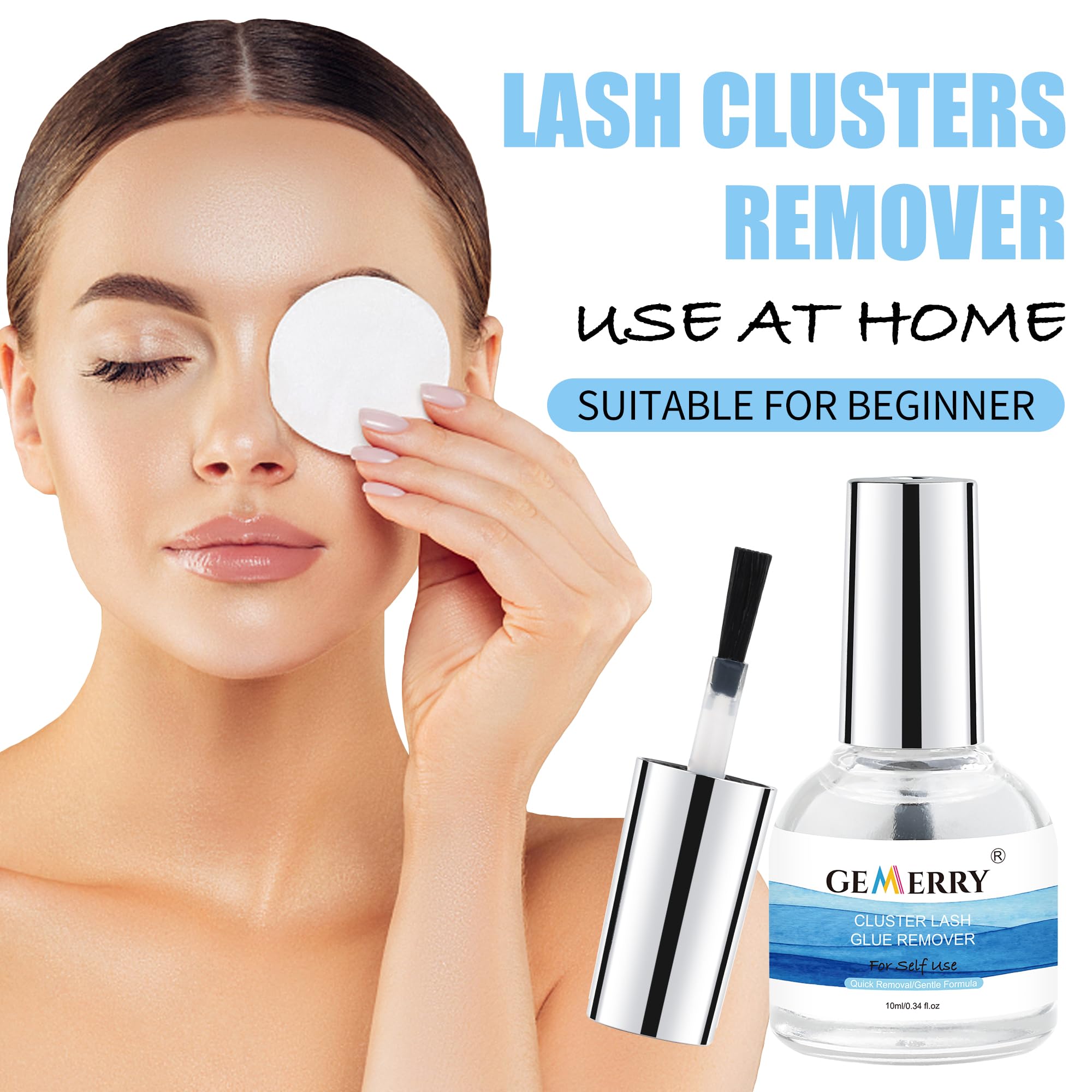 Eyelash Extension Remover GEMERRY 10ml Professional Eyelash Glue Remover Gel Lash Remover for Lash Extensions Fast Removing Clear Eyelash Adhesive Remover