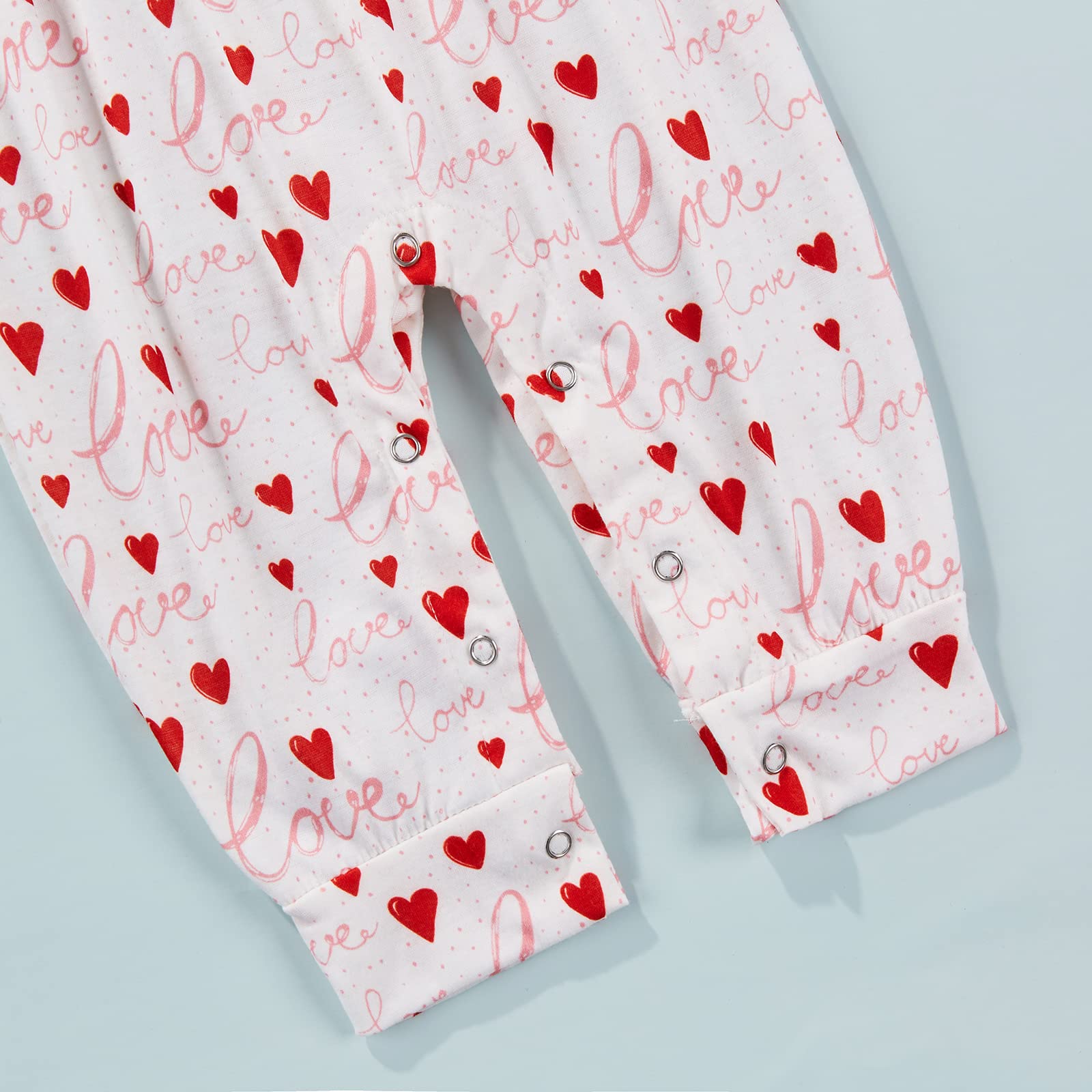 My First Valentine's Day Outfit Letters and Heart Printed Pattern Romper Set for Baby Boys Girls (White E, 18-24 Months)