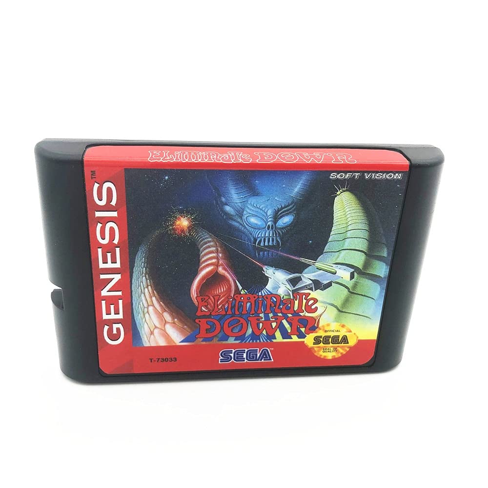Royal Retro Eliminate Down For Sega Genesis & Mega Drive 16 Bit Video Games Conosle (Black)