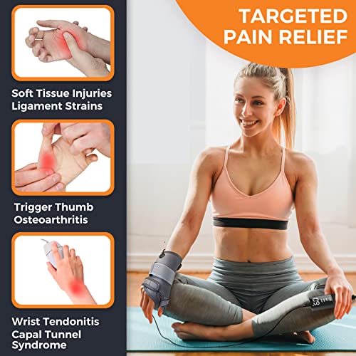 ELEKHEAL Wrist Thumb Brace Heating Pad for Arthritis and Carpal Tunnel Relief, Heated Wrap for Sprains Trigger Thumb, De Quervain's Tenosynovitis, Tendonitis Wrist Hand Pain Relief