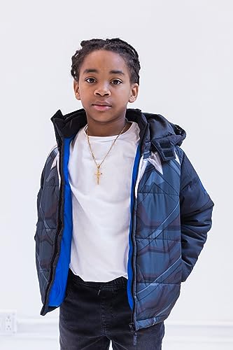 Marvel Avengers Black Panther Big Boys Zip Up Puffer Jacket Gray 14-16