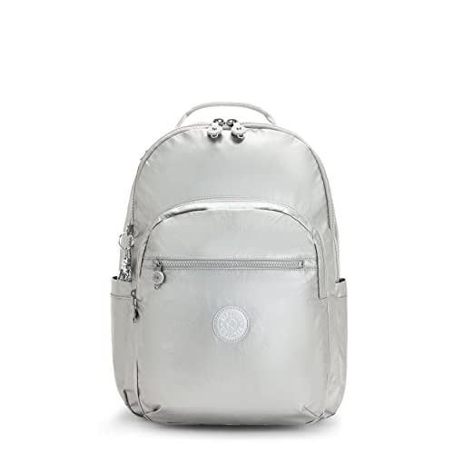 Kipling Women's Seoul 15" Laptop Backpack, Durable, Roomy with Padded Shoulder Straps, Bag, Bright Metallic, One Size