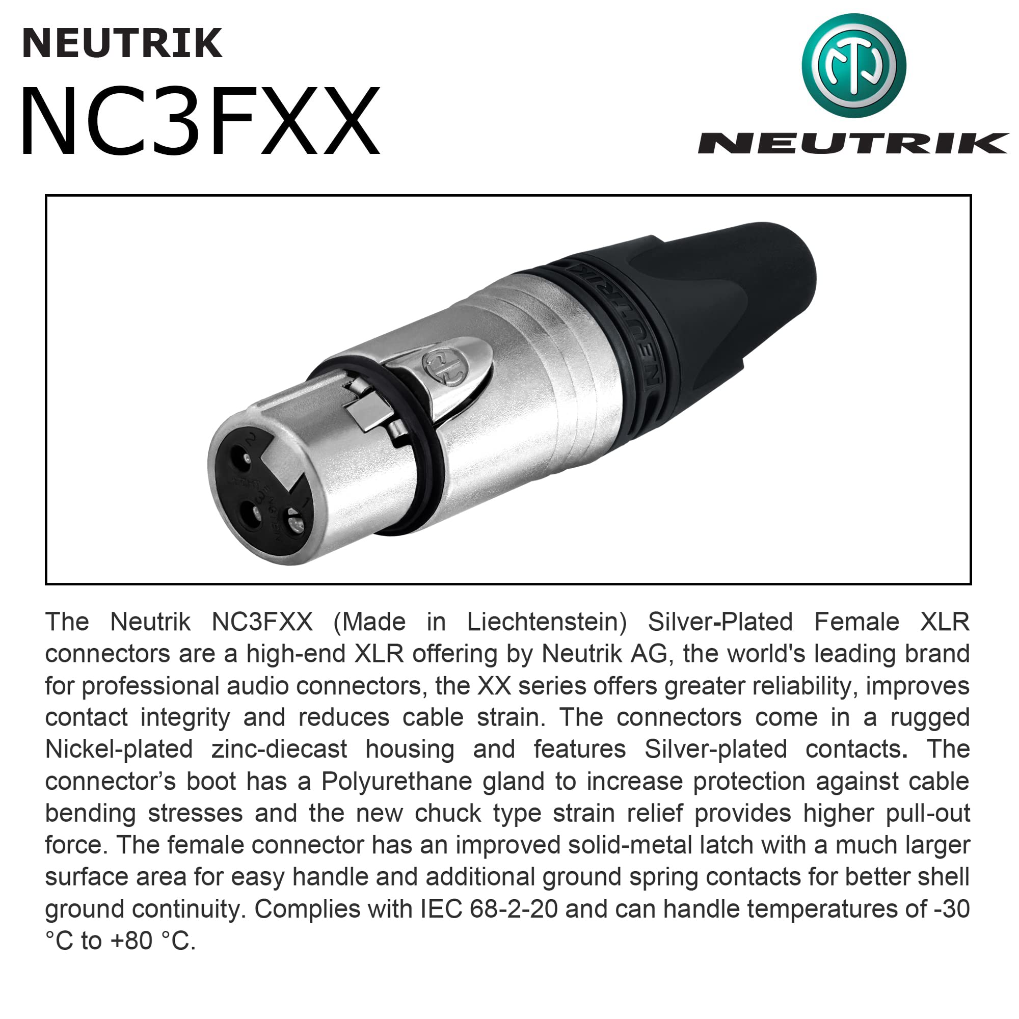 WORLDS BEST CABLES 6 Units - 25 Foot - Balanced Microphone Cable Custom Made Using Mogami 2549 (Black) Wire and Neutrik NC3MXX & NC3FXX Silver XLR Plugs
