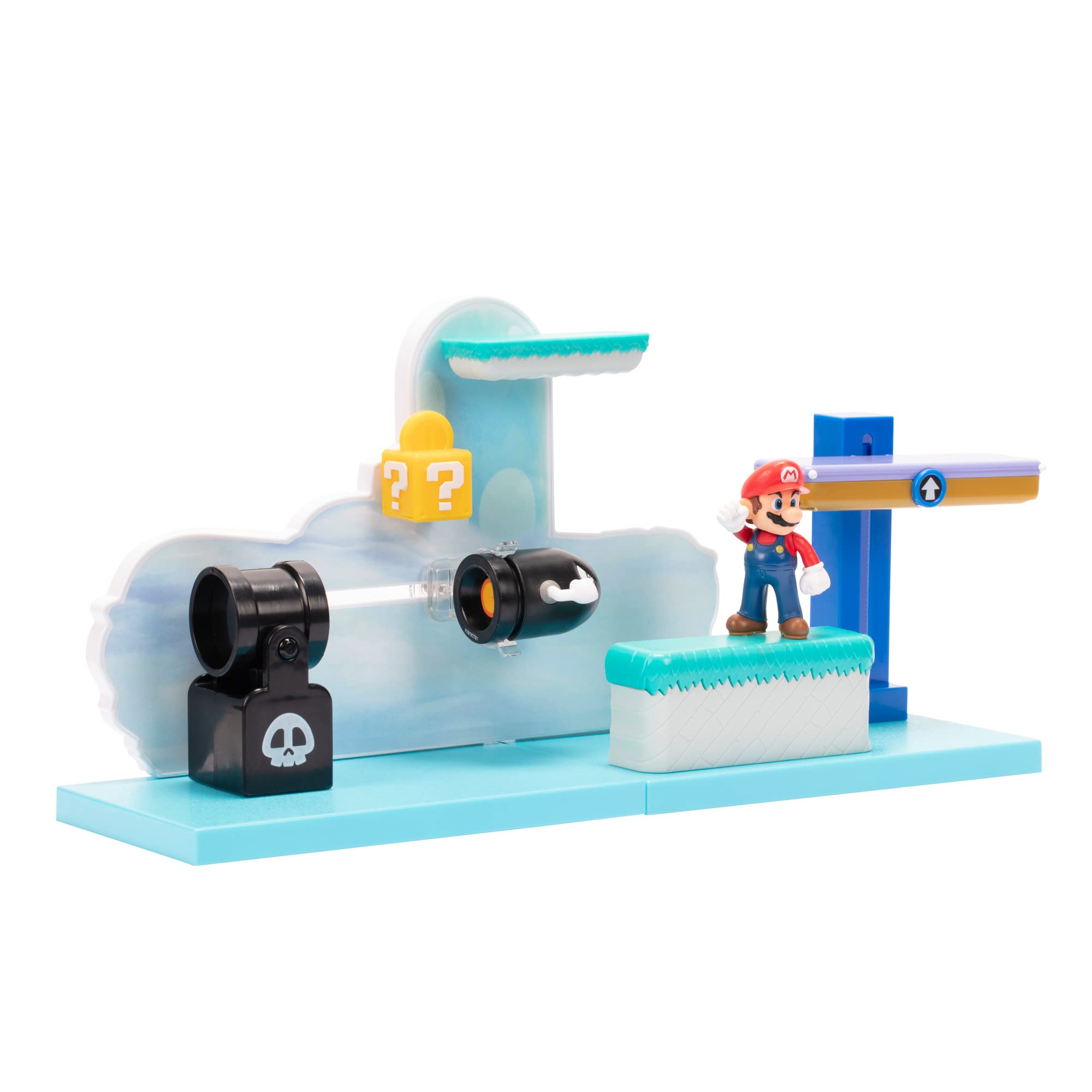 Super Mario Nintendo 2.5" Action Figure Switchback Hill Playset with 3 Interactive Interchangeable Pieces
