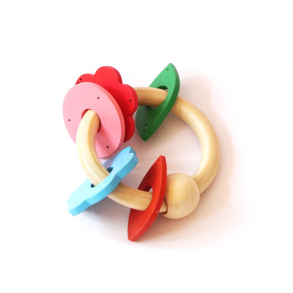 Shumee - Wooden Keys Rattle for Babies - Sensory Developmental Musical Teething Toy - Age 6 Months+