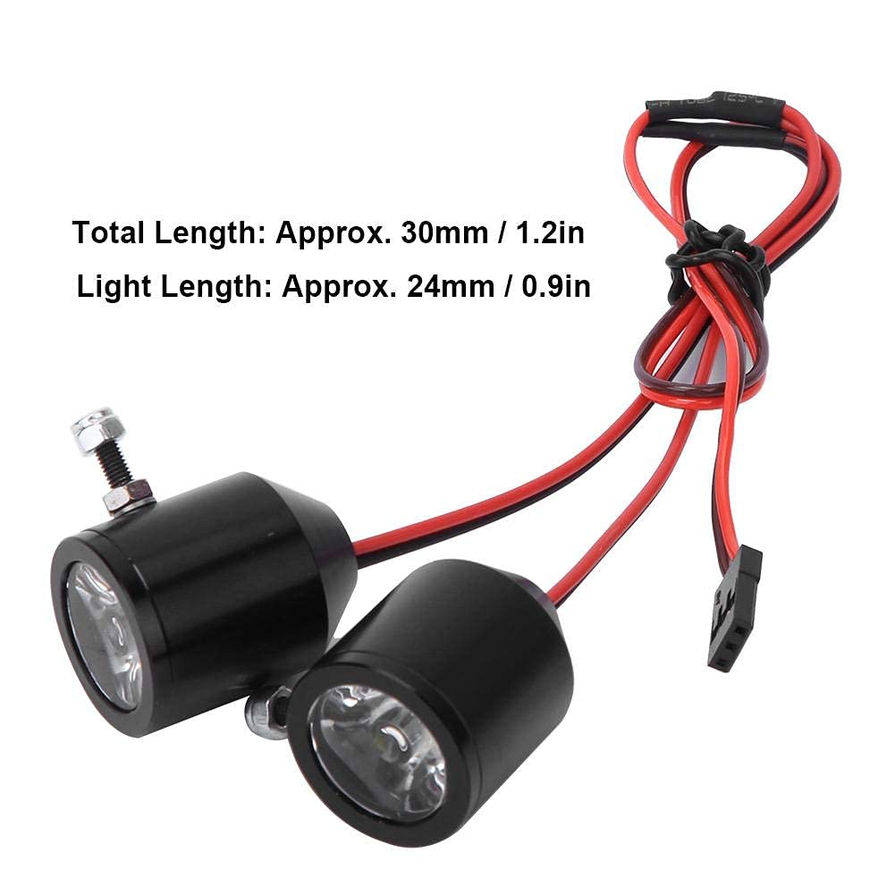 RC LED Light Kit, RC Spotlights 3W Headlight Front Light Searchlights Spare Part LED Light Headlights Replacement Accessory for RC Crawler Car Kids Toy Vehicle(Black)