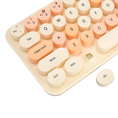 Gaming Keyboard Mouse, Low Consumption USB Keyboard Mouse 3 DPI 68 Keys for Home (Tawny Mixed Color)
