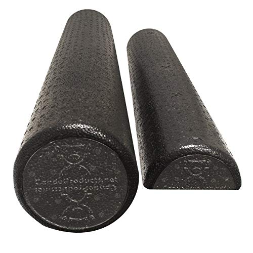 CanDo 30-2291-72 Black Composite Roller, Half Round, 6" Diameter x 12" Length