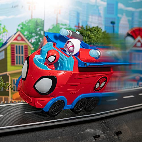 Marvel Spidey and His Amazing Friends Web Spinning Hauler - 8-Inch 3-in-1 Transforming Vehicle - Toys Featuring Your Friendly Neighborhood Spideys