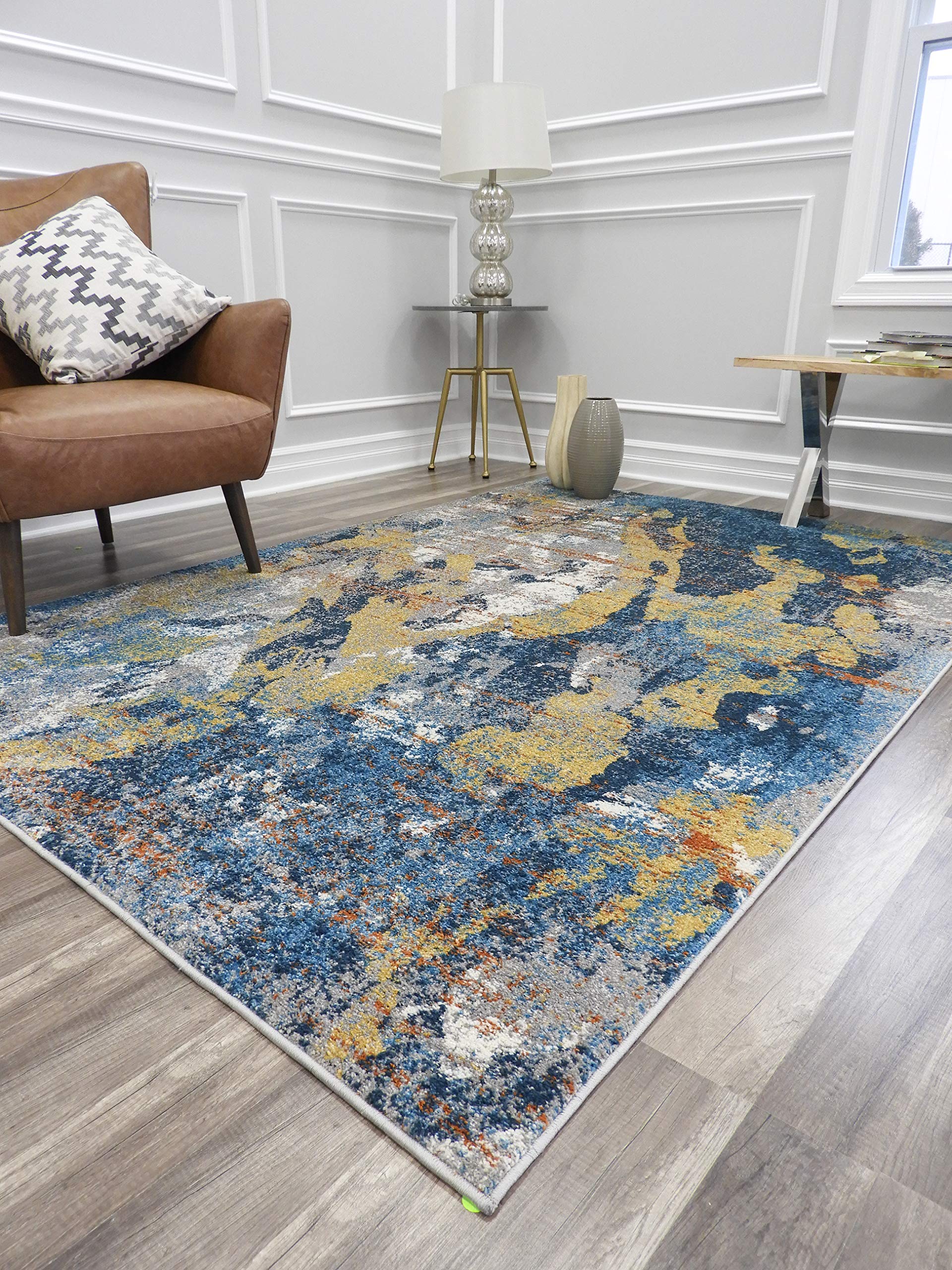 CosmoLiving Manhattan Collection Area Rug, 8' x 10', Gray Glitter