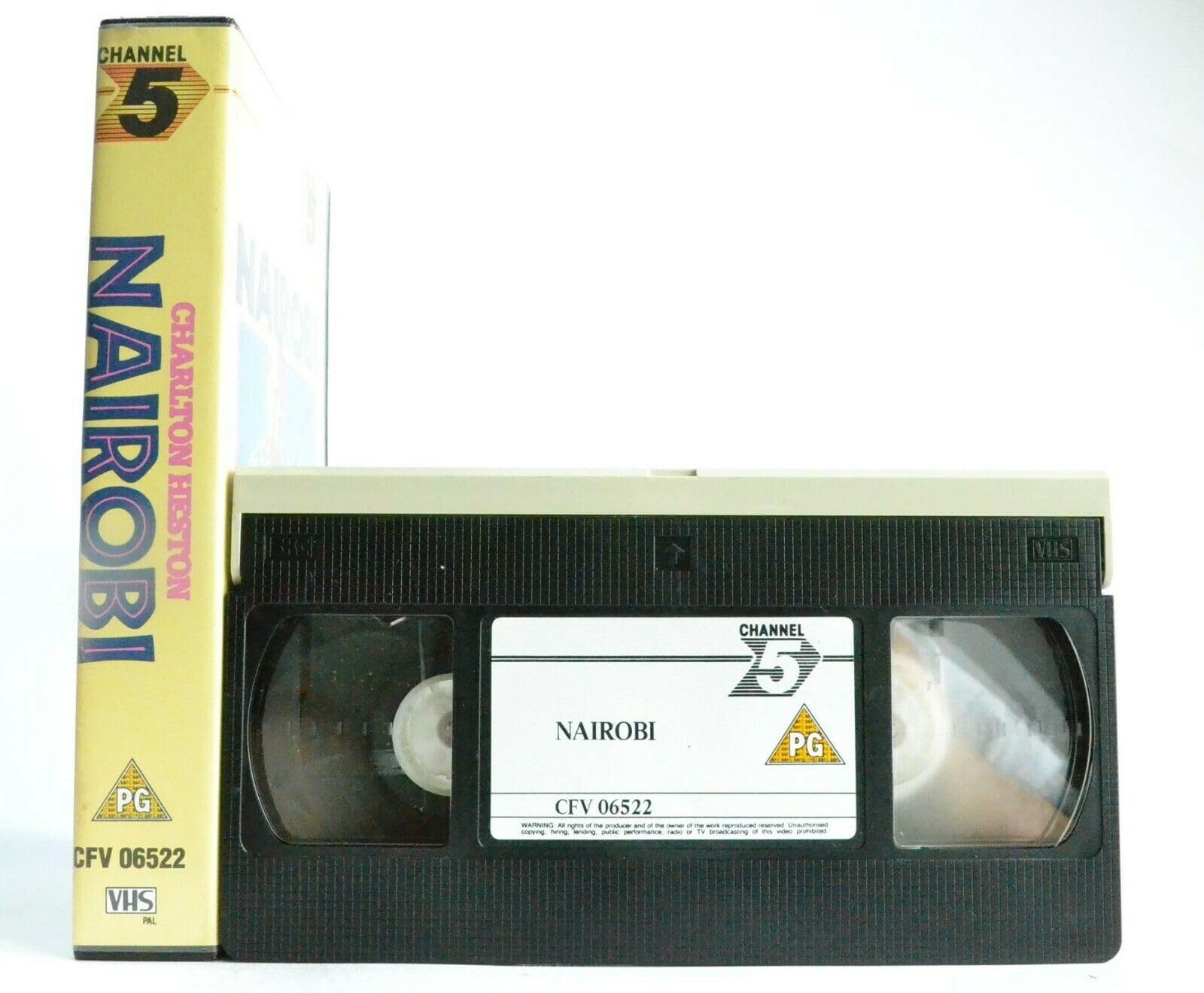 Nairobi: (1987) Channel 5 - Charlton Heston Vs. Black Market Hunters - Pal VHS