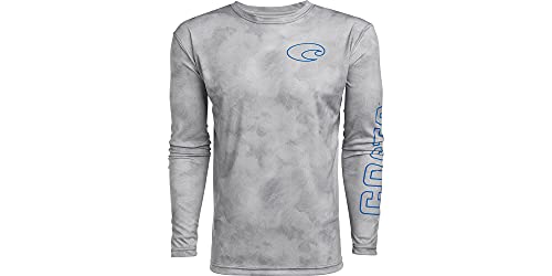 Costa Del Mar Men's Tech Topographic Long Sleeve, Gray, X-Large