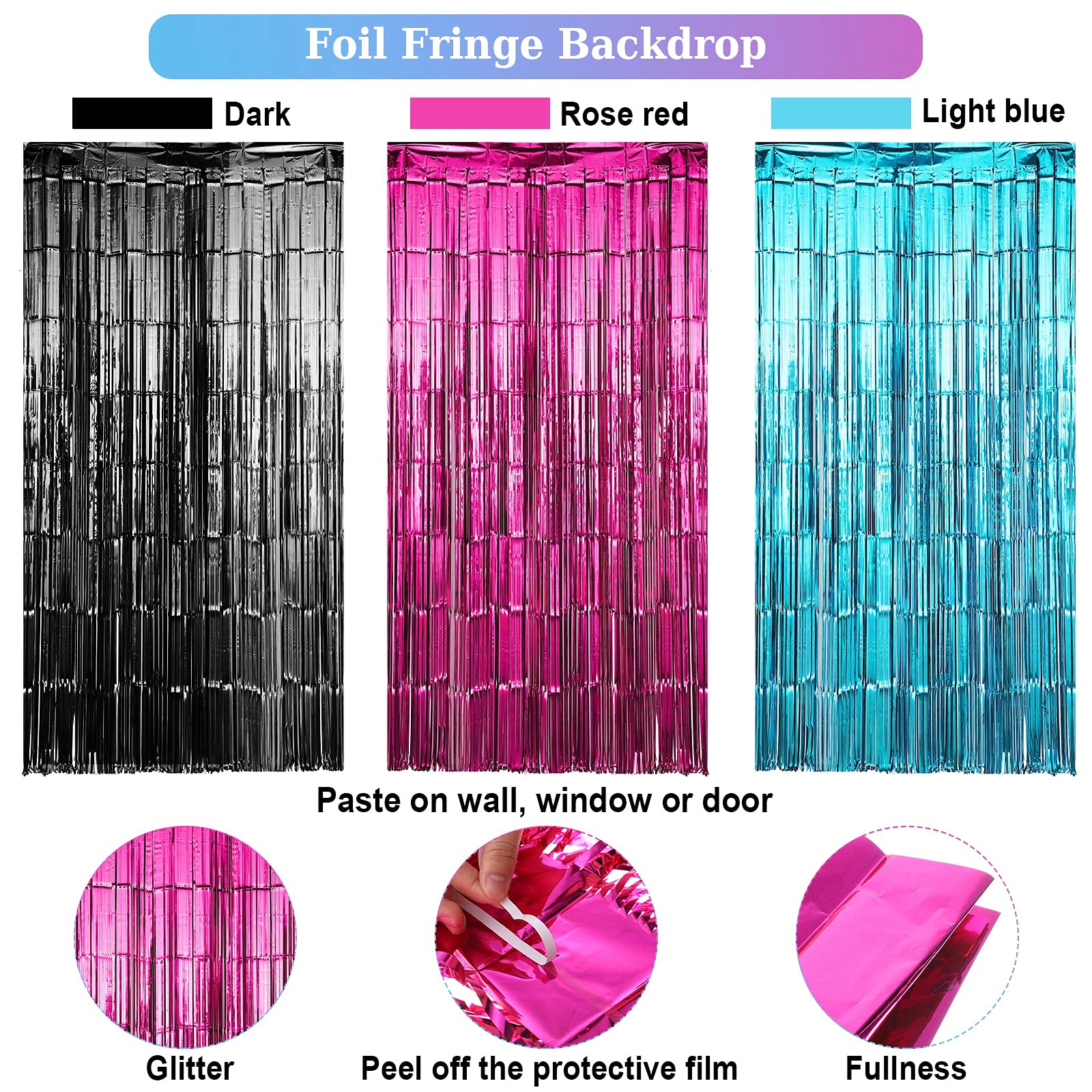 Skylety Music Birthday Party Decorations Includes Karaoke Rose Red Blue Black Tinsel Curtains Music Balloons Music Note Balloons for Music Theme Party Photo Backdrop