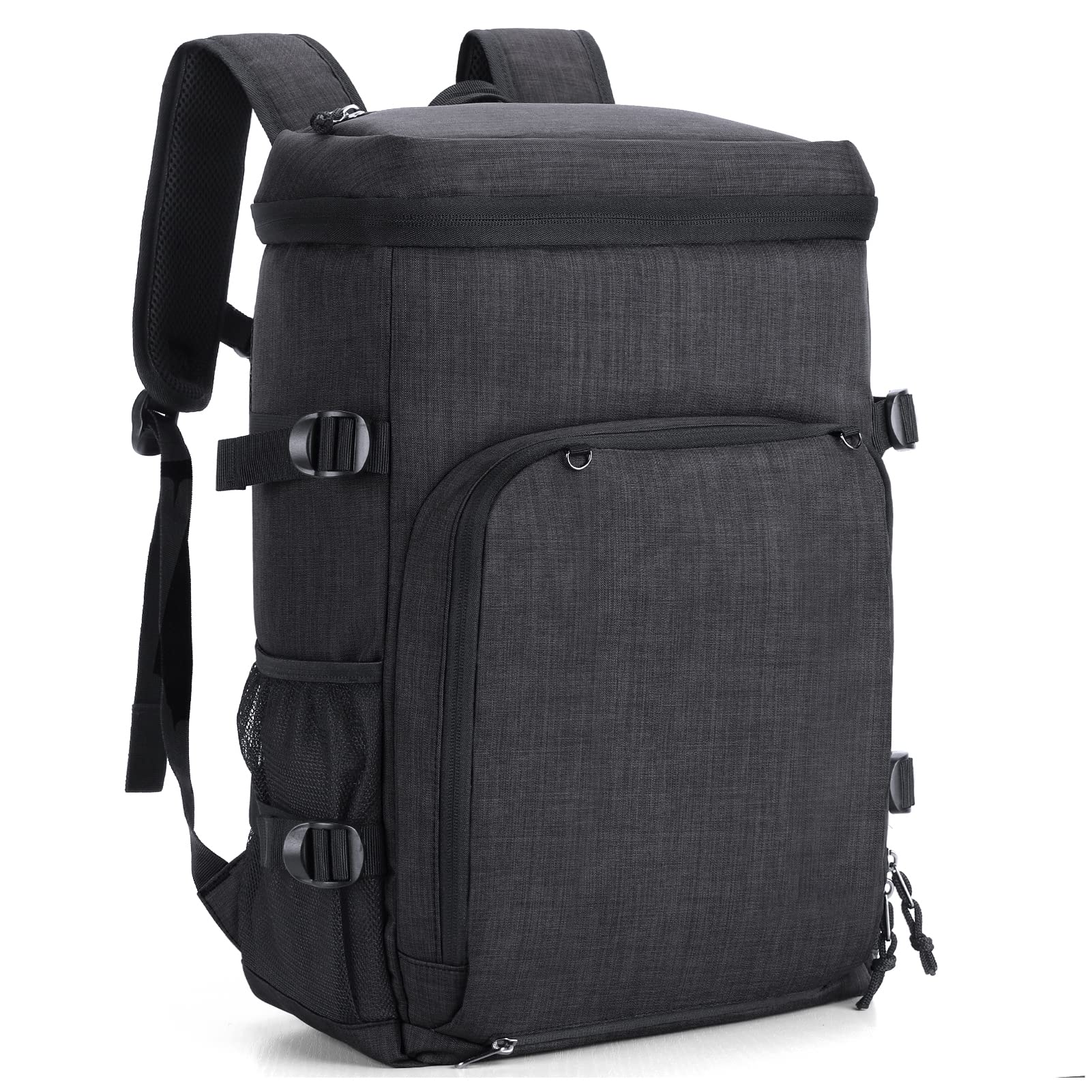 Cooler Backpack Insulated Leak Proof 35 Cans Soft Cooler Bag with Picnic Mat Beach Cooler Lunch Backpack for Picnic Trips Camping Travel Fishing Hiking (Black)