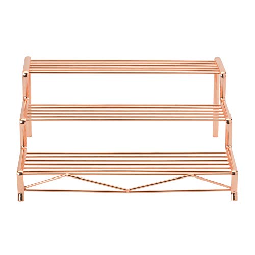 Kitchen Details Copper Geode 3 Tier Spice Rack | Countertop & Cabinet Organizer | Free Standing | Rust Resistant, 1 Count (Pack of 1)
