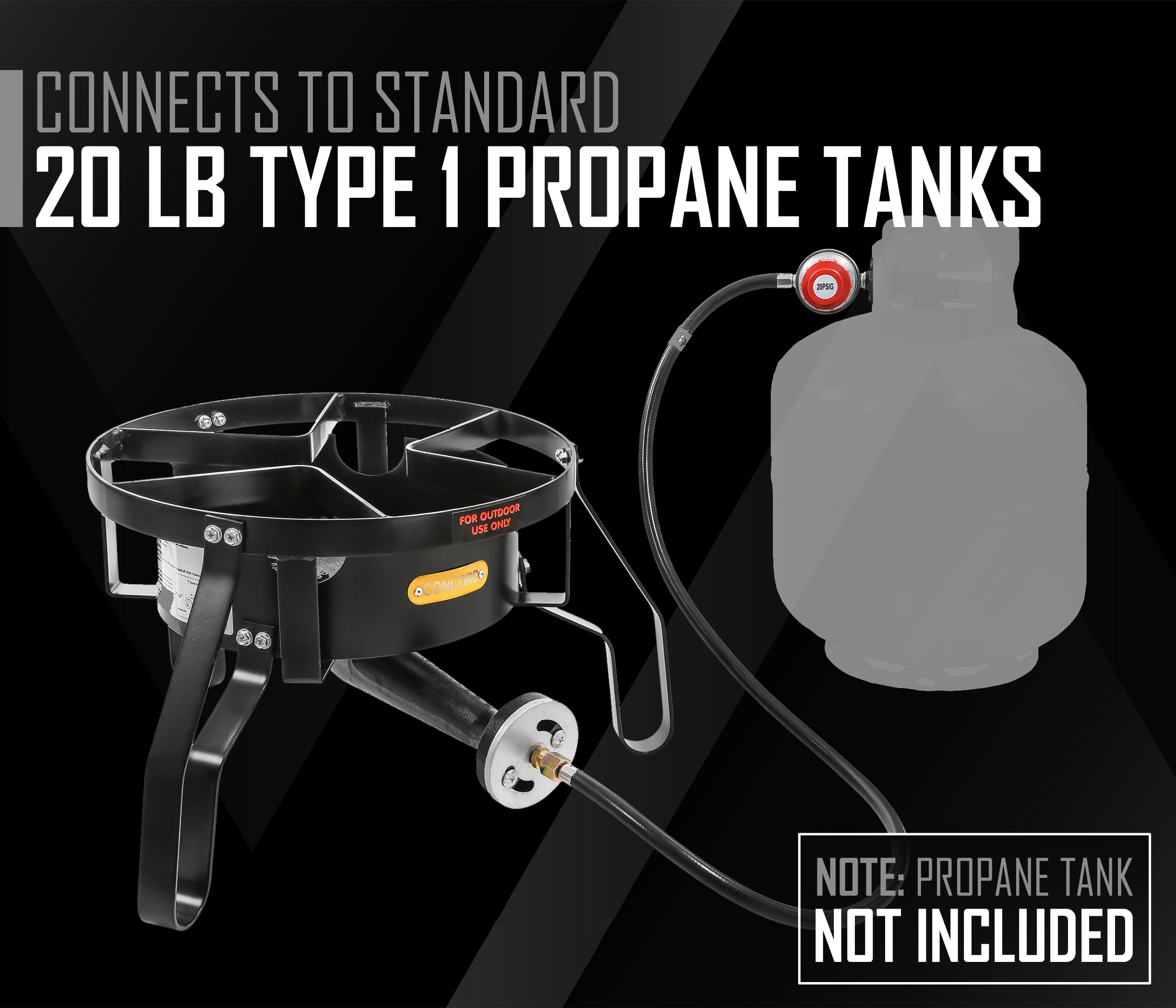 Concord Banjo 16” Single Propane Burner; 200,000BTU 1 Burner Portable Gas Stove