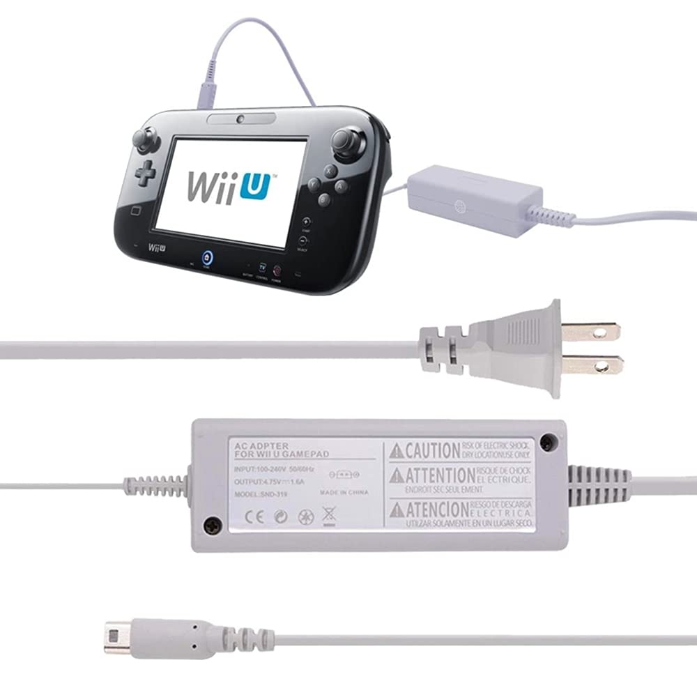 Wii-U Gamepad Charger Cord, TFSeven AC Power Adapter Charger Wiiu Charging Cable Power Supply Cord for Nintendo Wii U Gamepad Remote Controller