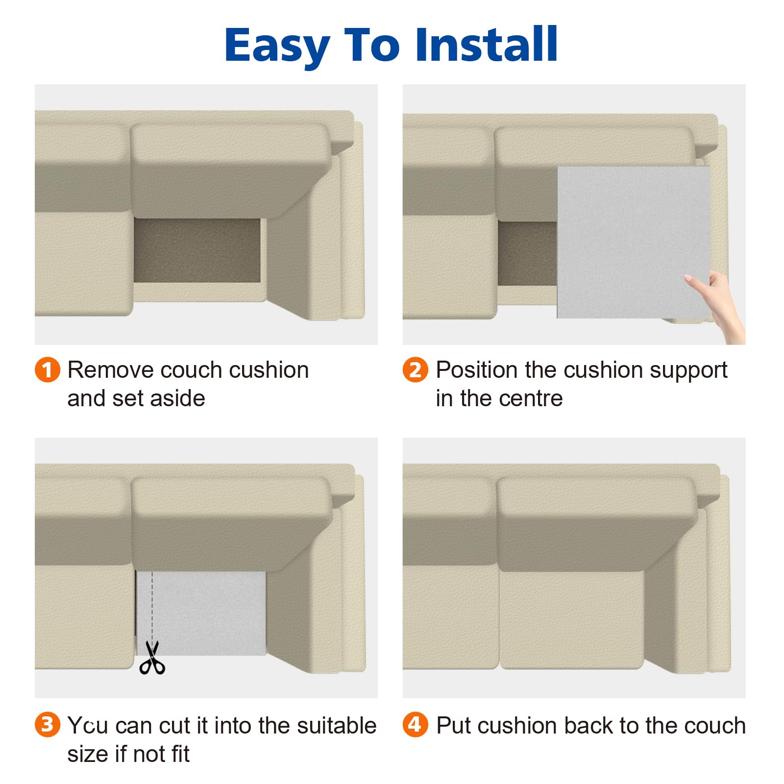 Couch Sofa Cushion Support for Sagging Seat, 3-Pack 20"X20" Gray Curve Furniture Seat Under Couch Sag Repair,Foam Insert Sofa Cushion Support Board for Sectional Sofa.