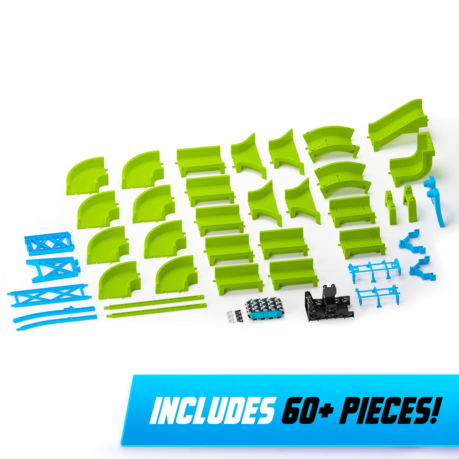 WowWee Power Treads Hyperdrive Zipline Car Set β Race Track Playset Includes 1 Vehicle and 60+ Pieces