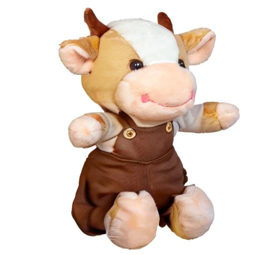 Rural Cow Stuffed Animals-Cute Stuffed Cow Plush with White Veil-Fluffy Cow Plush Toys-Comfortable for Birthday Gift 12.5 Inches