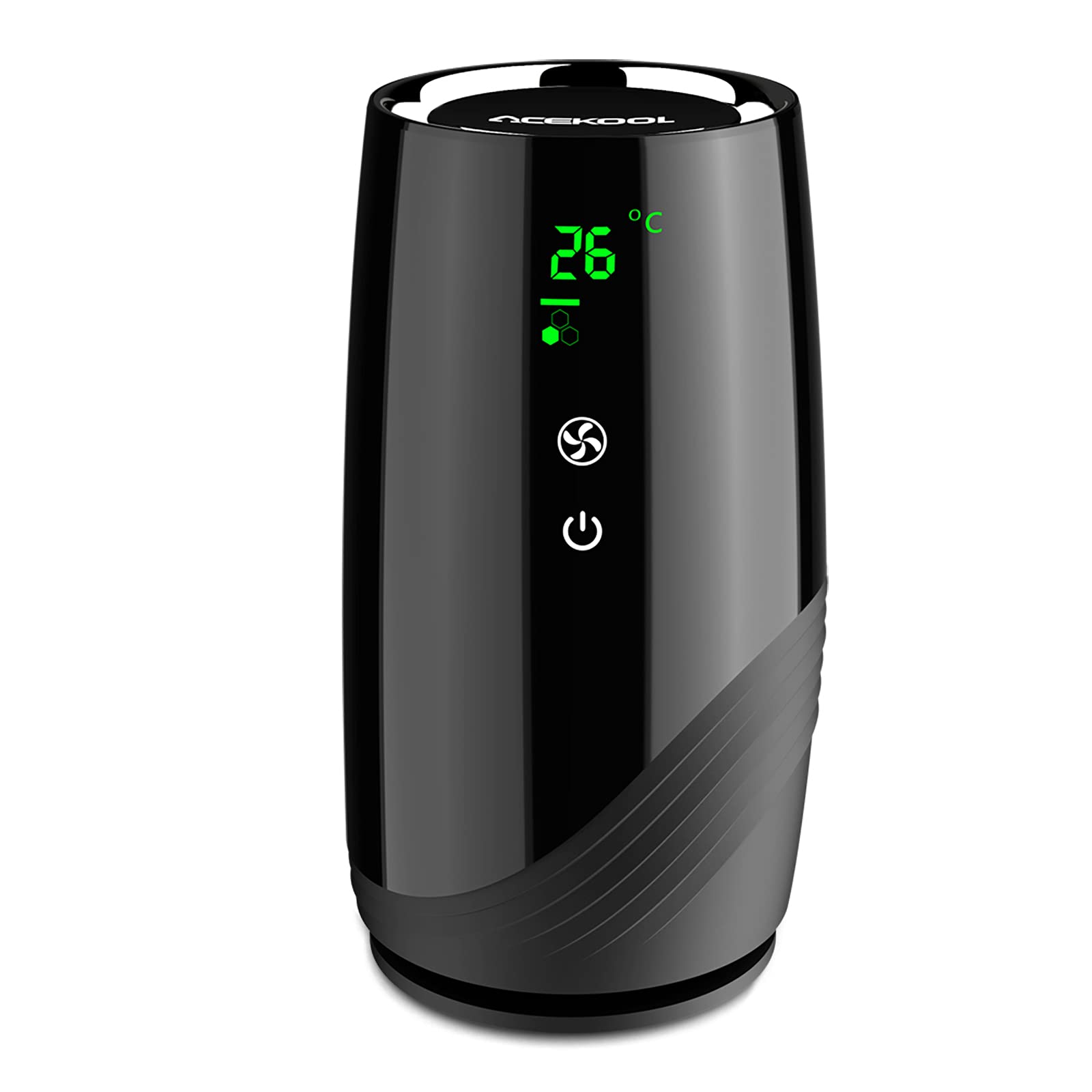 Desk Air Purifier for Office Bedroom - 3 Layer H13 True HEPA Filter Compact Air Cleaner with Smart Air Temperature & Humidity Display, Sleep Mode, Filter Change Reminder