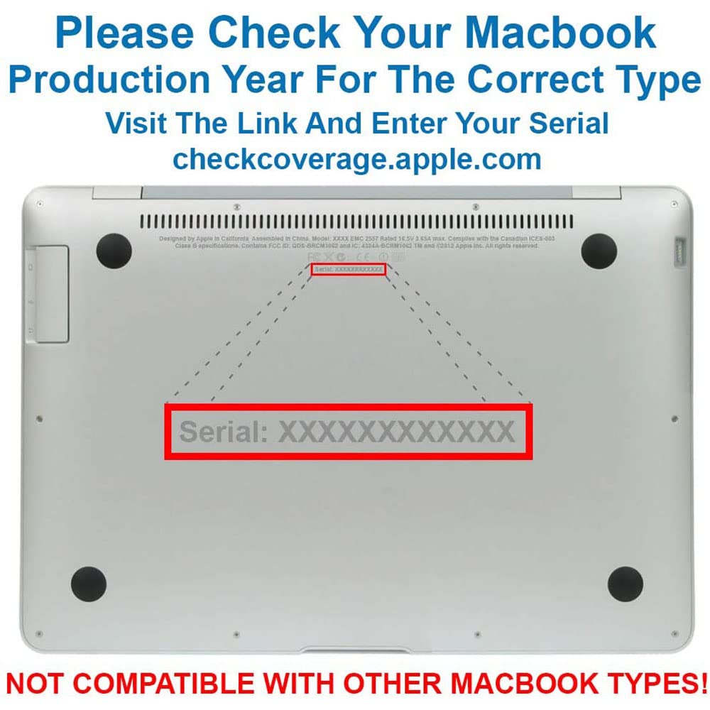 SLAUNT 4 Pack Rubber Case Feet and Replacement Screws (2 Long and 8 Short) Screwdriver Kit Set Compatible with Mac Book Air 11inch 13 inch A1370 A1369 A1465 A1466