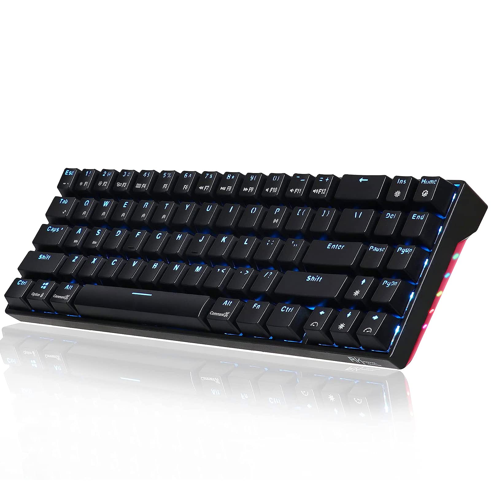 RK ROYAL KLUDGE RK71 Mechanical Keyboard 70% Compact Bluetooth Keyboard 71 Keys,Tenkeyless USB Wired/Wireless Portable Gaming/Office with Stand-Alone Arrow Keys for Windows MacOS (Brown Switch-Black)