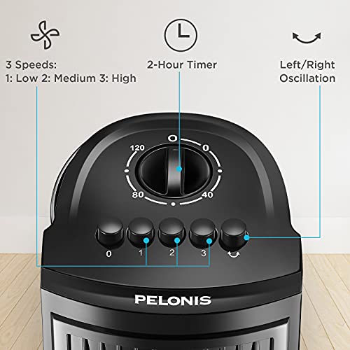 PELONIS 40''Oscillating Tower Fan | Remote Control | Quiet Stand Up Fan| Black & 30 Inch Oscillating Tower Fan, Black