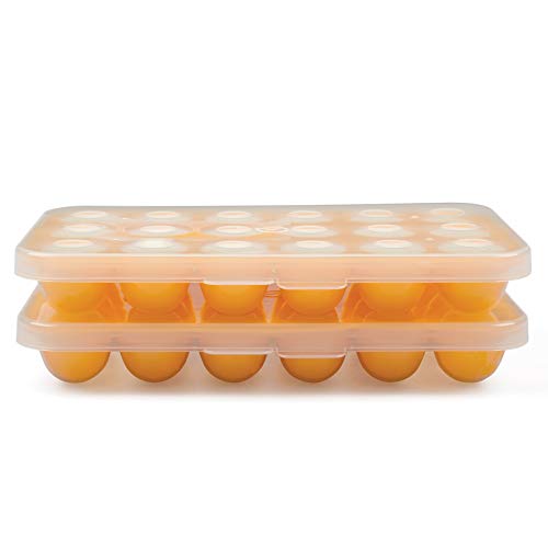 Silicone Baby Food Storage Tray (2 Pack) - Pop Out 1oz Portion Silicone Freezer Tray - Non Toxic, BPA & PVC Free