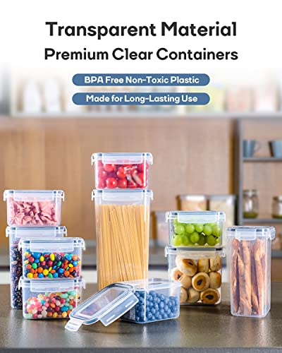 FreshKeeper 14PCS Airtight Food Storage Containers - 2PCS Cereal Containers Storage - Ideal for Cereal, Flour and Sugar Storage