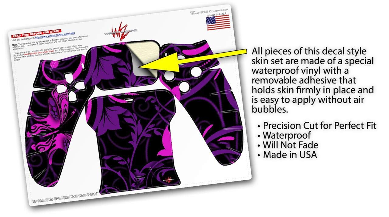 WraptorSkinz Skin Wrap compatible with Sony PS5 DualSense Controller Twisted Garden Purple and Hot Pink (CONTROLLER NOT INCLUDED)
