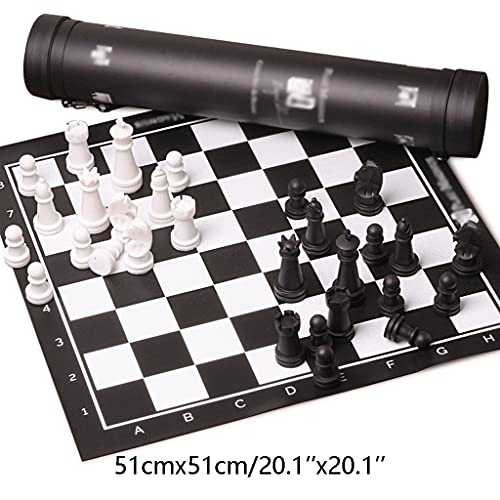 THPT 20 Inchs Leather Chess Set,High-end Large Portable Chess Armory with Folding Board,for Children,Beginners, Students, Adults Board Games