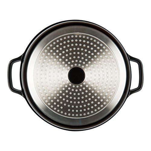 MasterPan 7 Quart Non-Stick Cast Aluminum Dutch Oven Casserole Stockpot 11", Black