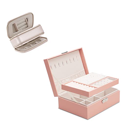 onlyamazing Mini Jewelry Travel Case,Small Travel Jewelry Organizer Portable Jewelry Box Travel Mini Storage Organizer