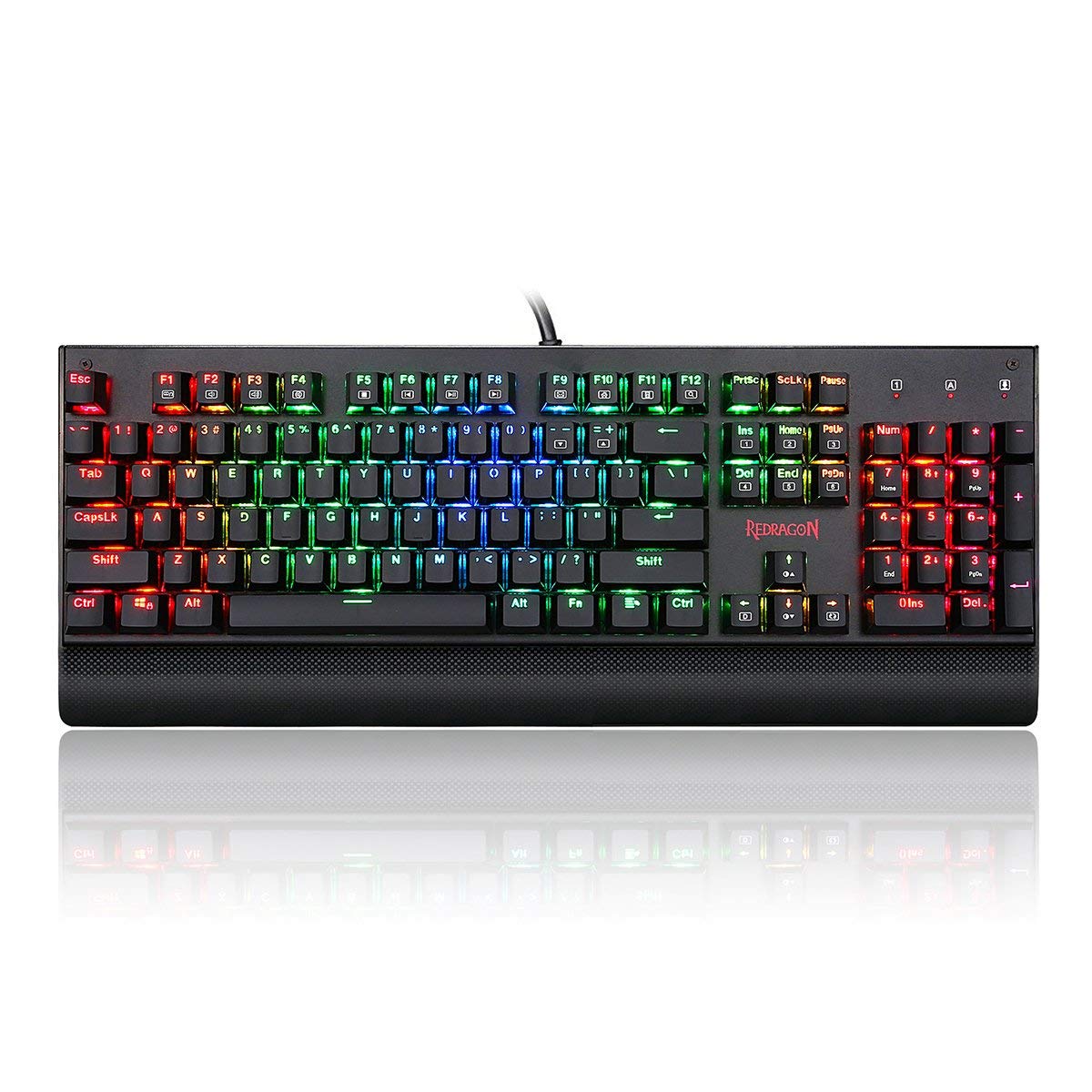 Redragon K557 RGB Backlit Mechanical Gaming Keyboard with Blue Switches, Aluminum Base, Anti-ghosting 104 Keys